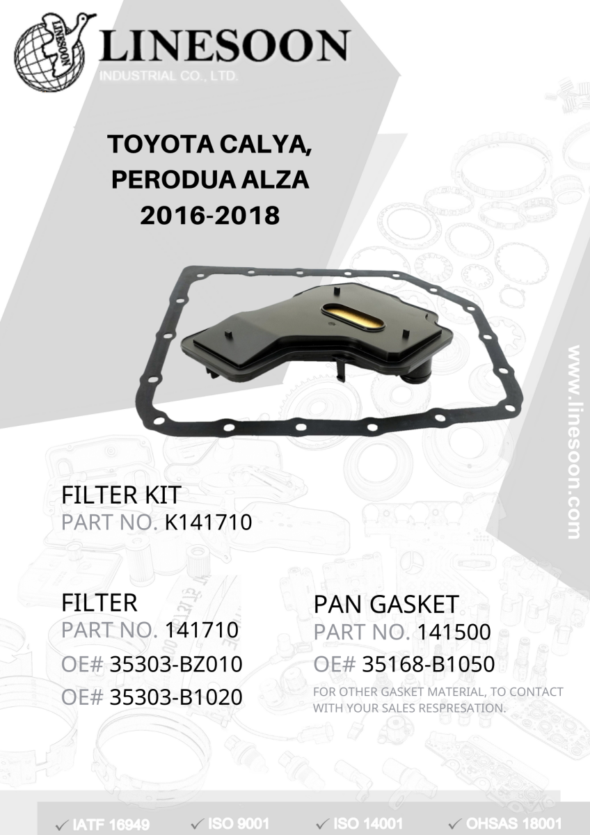 ROLLOUT - FILTER KIT - K141710 (TOYOTA CALYA, PERODUA ALZA, 2016-2018 ...